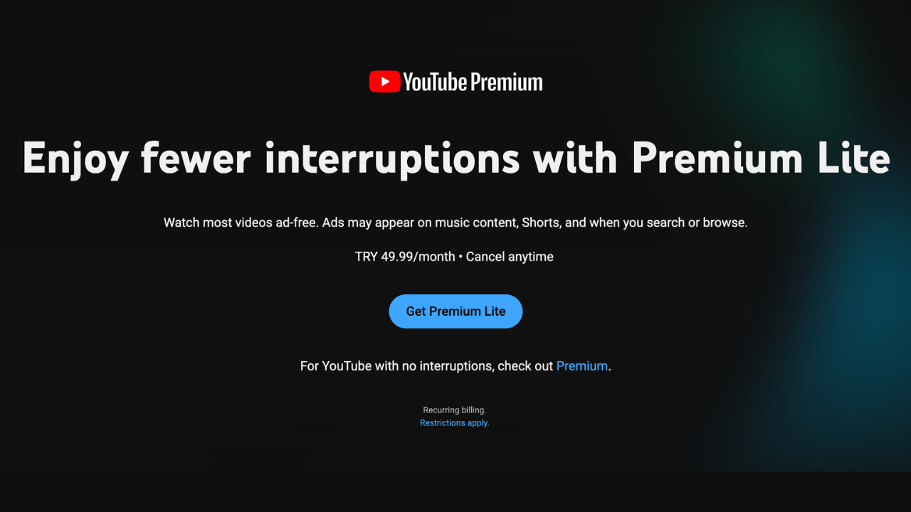 YouTube Premium Lite abierto para acceder en Türkiye - Tecno Salud